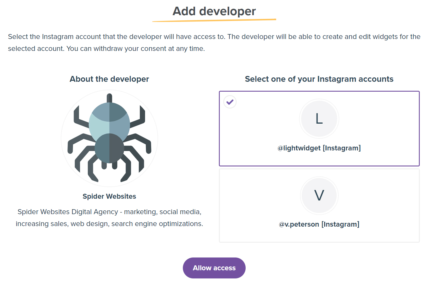 How to grant access to the developer? | Support | LightWidget