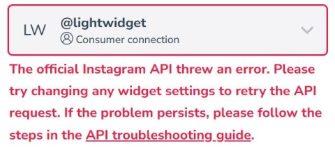 Instagram API troubleshooting guide for LightWidget