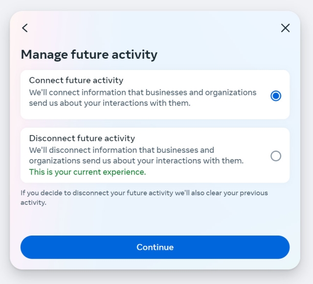 Activity Off Meta Technologies Is Currently Turned Off LightWidget
